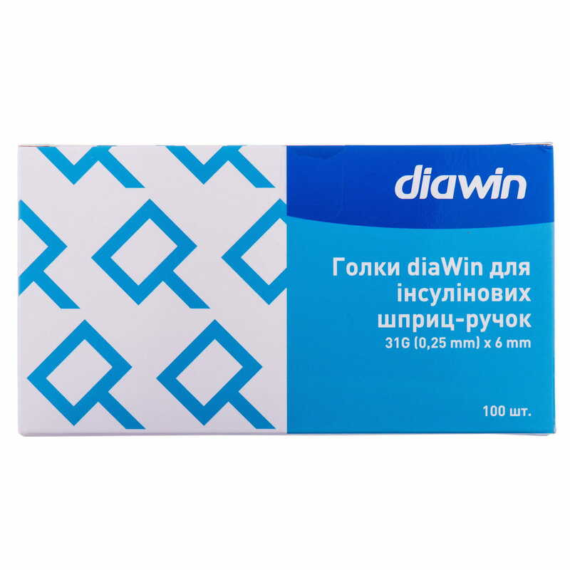 Голки для інсулінових шприц-ручок Diawin (Діавін) розмір 31G (0,25 мм x ...