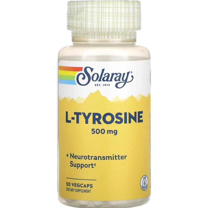 L-тирозин SOLARAY (Солорай) L-Tyrosine свободная форма 500 мг капсулы ...