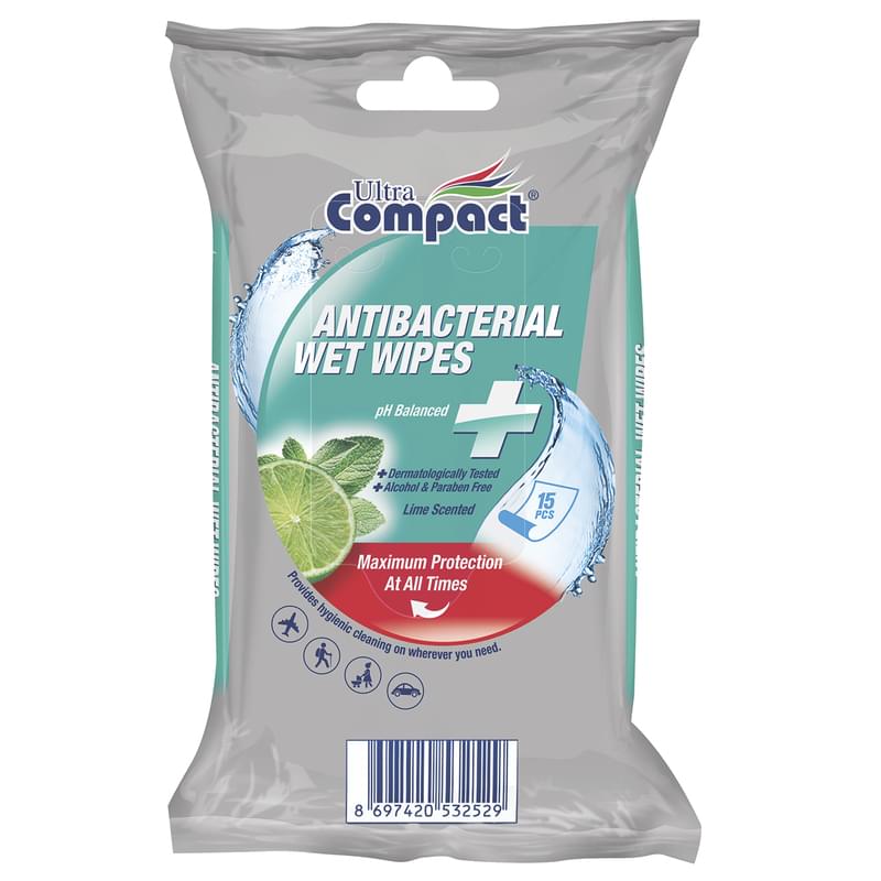 Купити Серветки вологі Ultra Compact Антибактеріальні 15 шт. (8697420532529) - Ціна та наявність ...